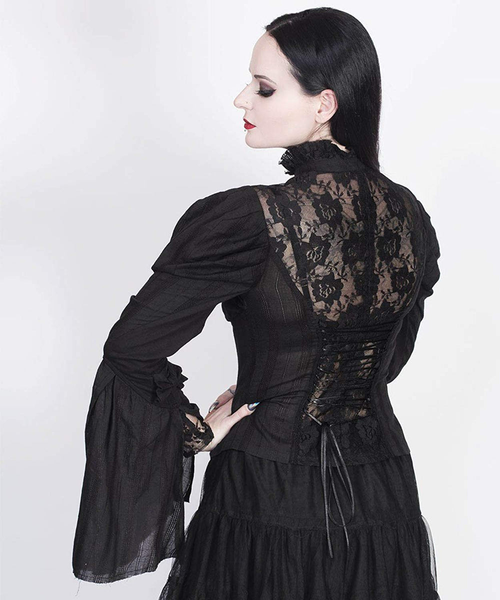 Gothic Long Sleaves Top With Lace – Trivium